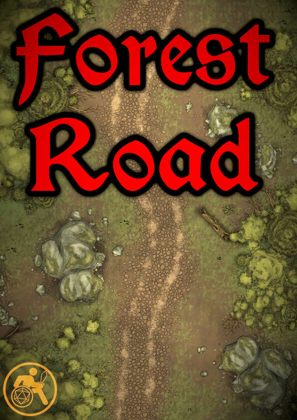 50x30 Forest Road Battlemap - Generic - Two Wheels Used Tabletop ...