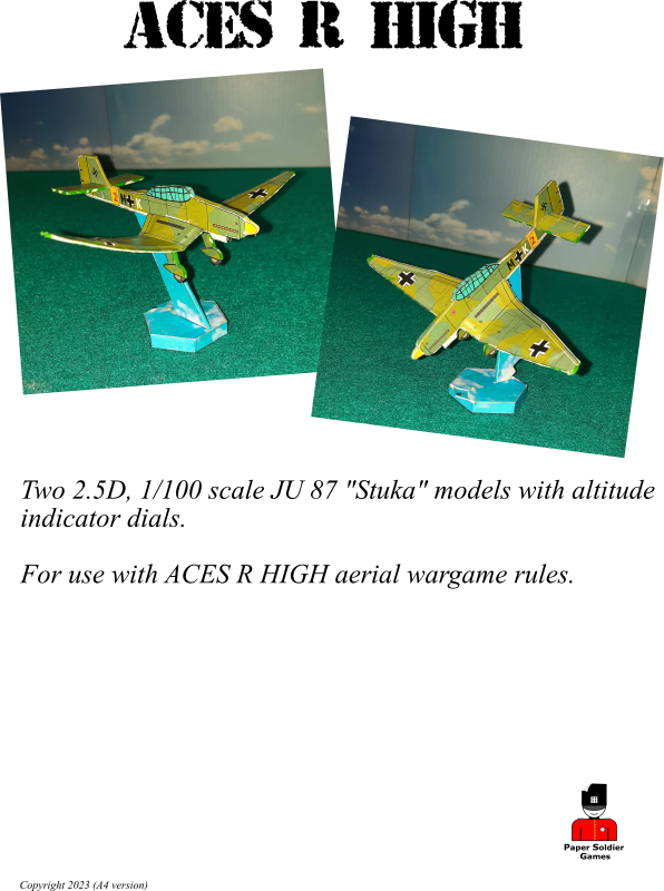 ACES R HIGH- Stuka JU 87 2.5D Paper Models - Paper Soldier Games ...