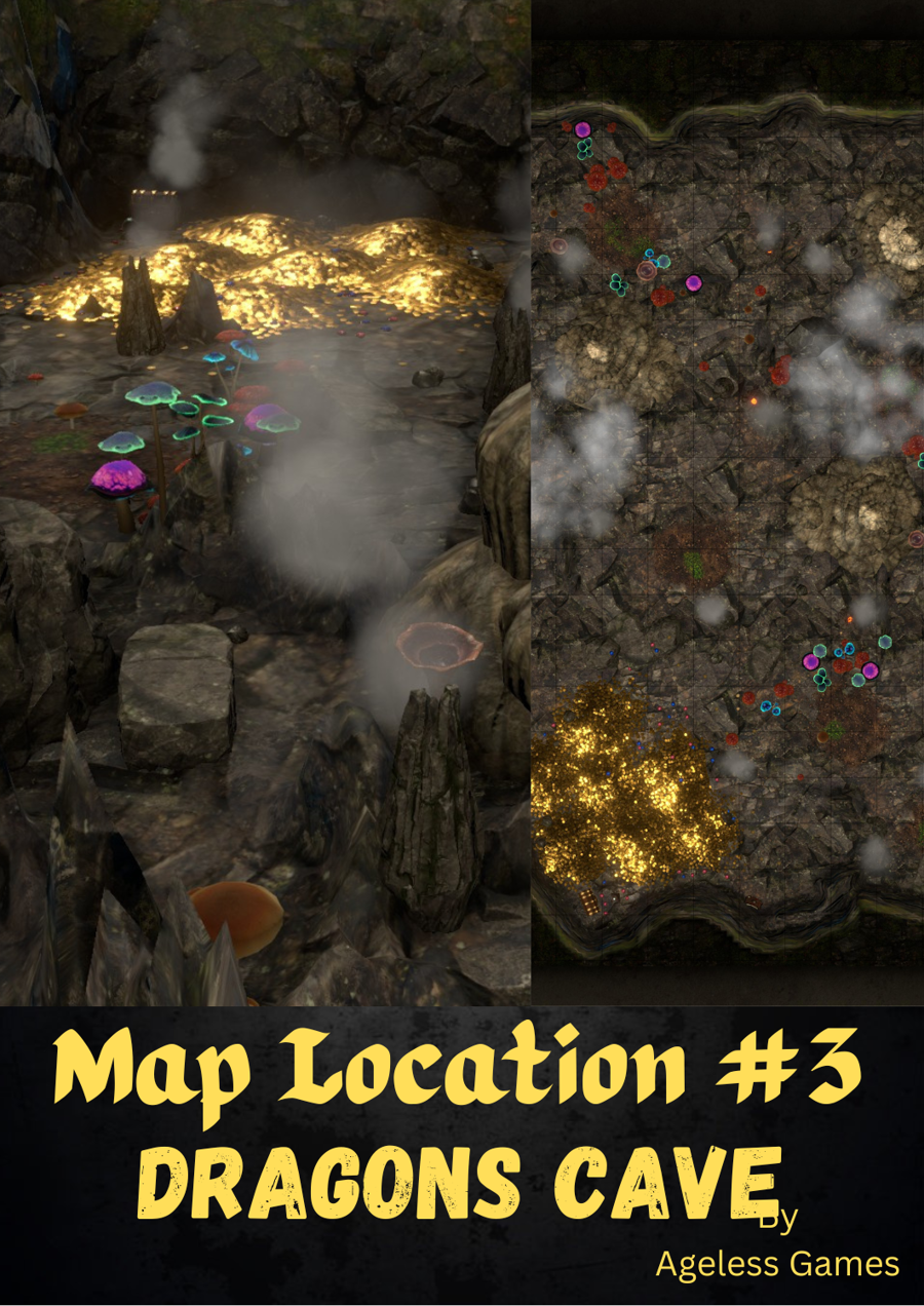 Map Locations #3 "Dragons Cave" - Lutra Gaming | DriveThruRPG
