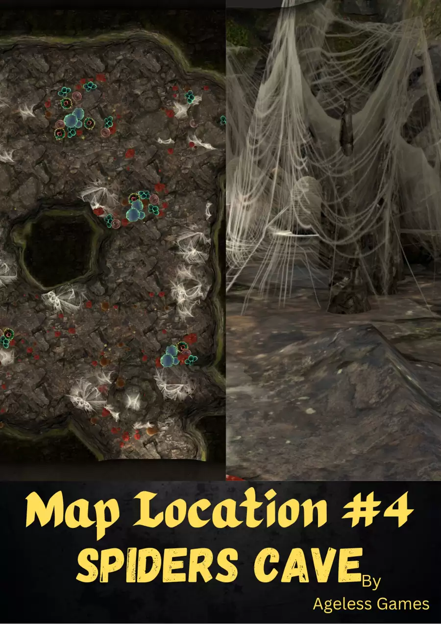 Map Locations #4 "Spiders cave" - Lutra Gaming | DriveThruRPG