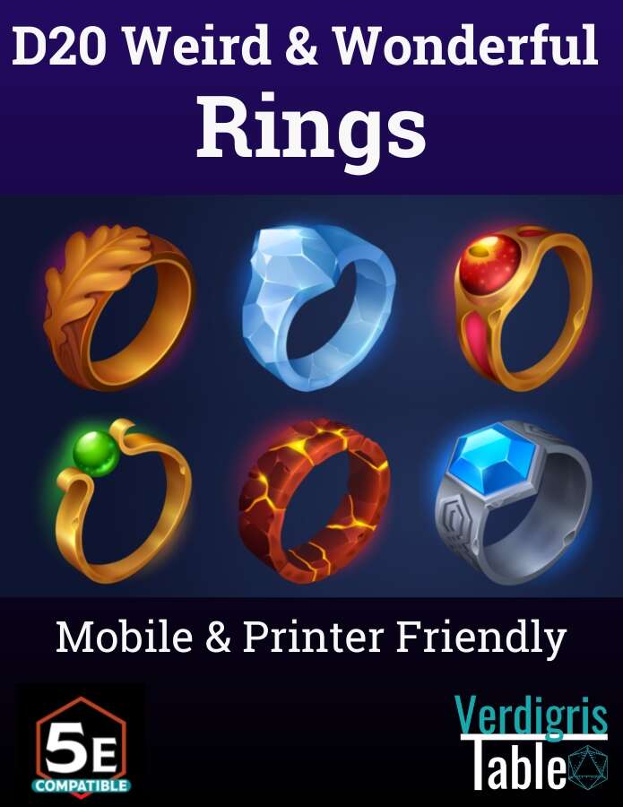 D20 Weird and Wonderful Rings - Ryan Doyle | DriveThruRPG