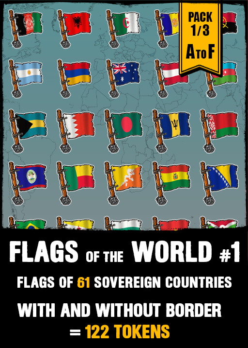 Flags of the World #1 (A to F) - TöMa | VTT Tokens | DriveThruRPG