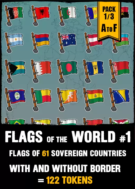Flags of the World #1 (A to F) - TöMa | VTT Tokens | DriveThruRPG