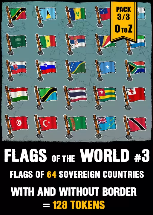 Flags of the World #3 (O to Z) - TöMa | VTT Tokens | DriveThruRPG