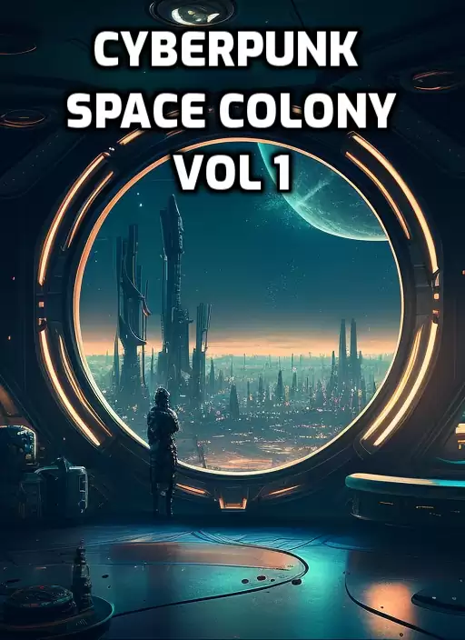 Stock art - 45 Cyberpunk Space Colonies - Volume 1 - FantasyLandscapes | DriveThruRPG