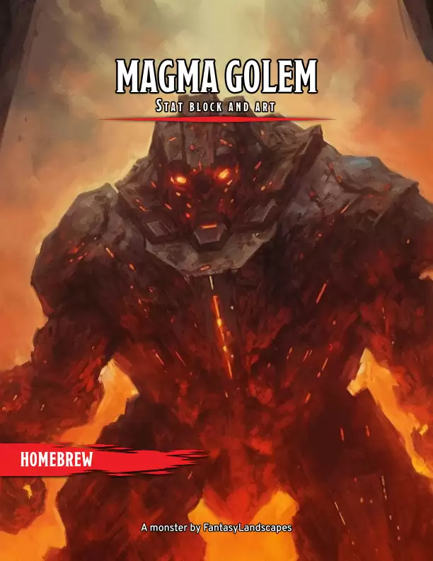Magma Golem - Creature Stat Blocks and Art - FantasyLandscapes ...
