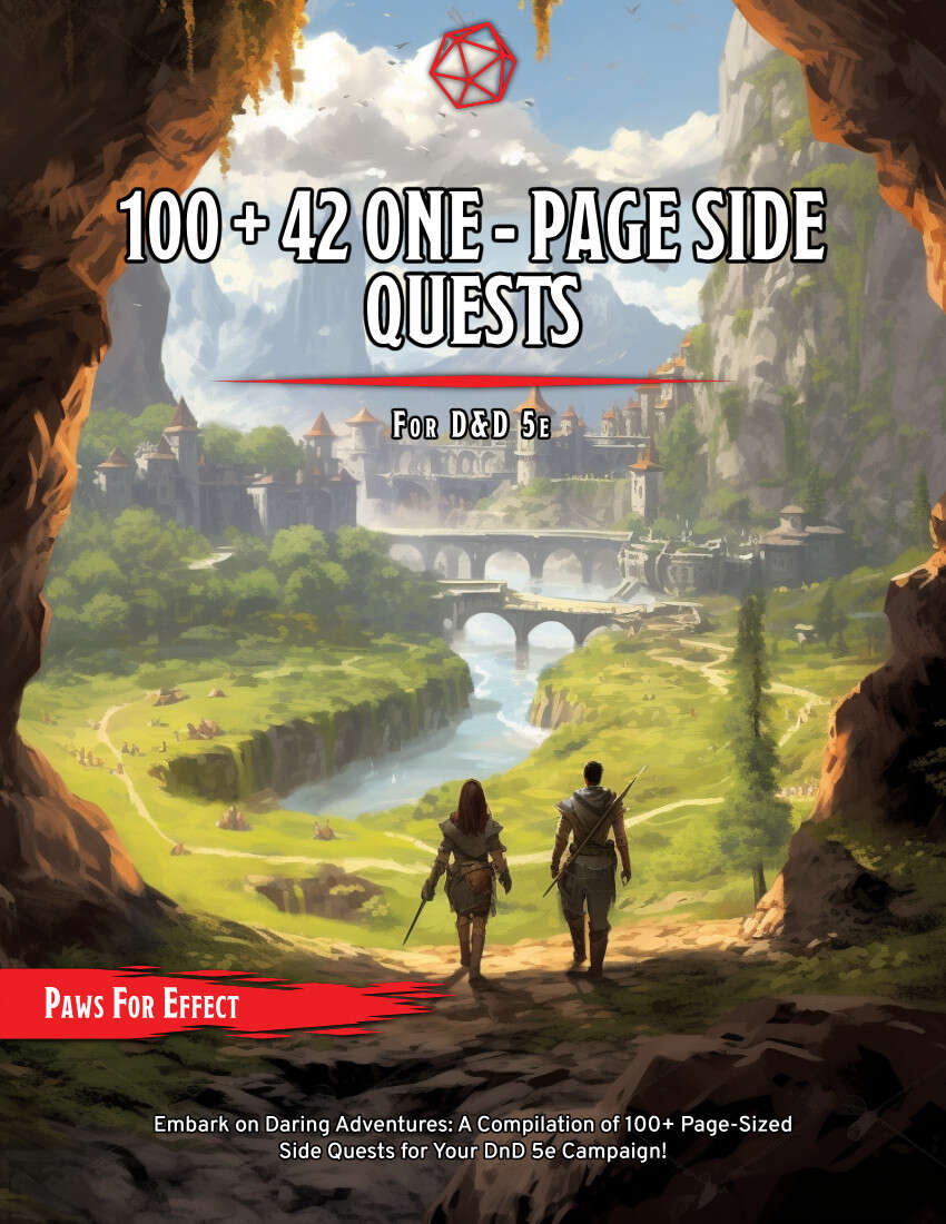 100+42 1-Page Side Quests for 5e! [BUNDLE] - Adventure Ripples | DriveThruRPG