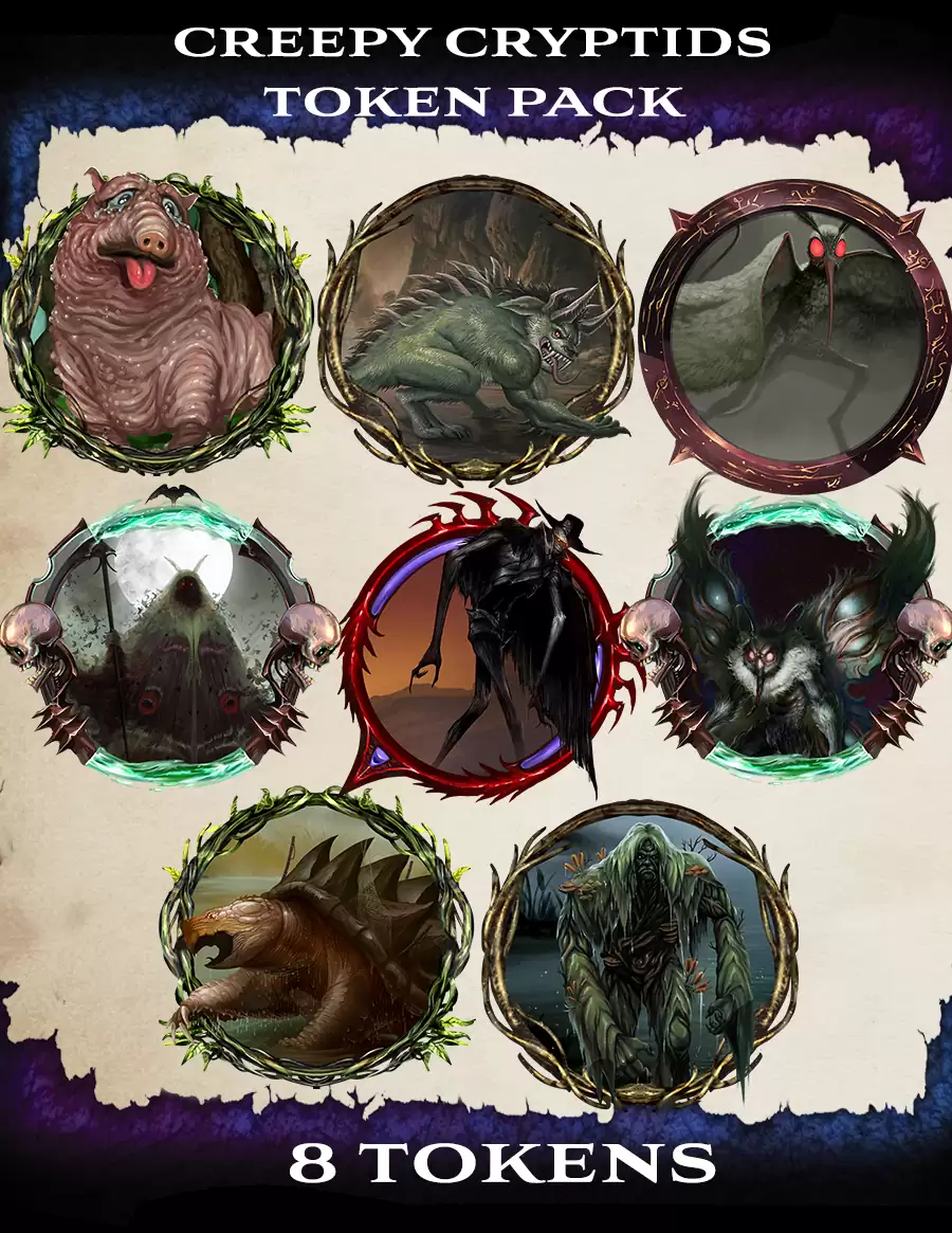 Creepy Cryptids Token Pack - Critical Crafting | DriveThruRPG