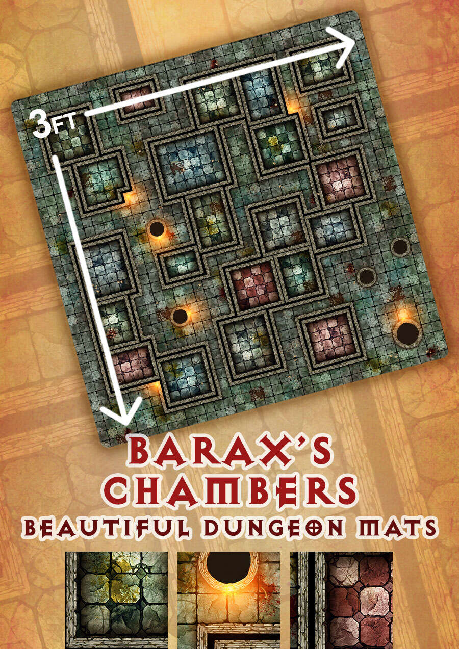 Beautiful Dungeon Mats - Barax's Chambers - ianschofield | DriveThruRPG