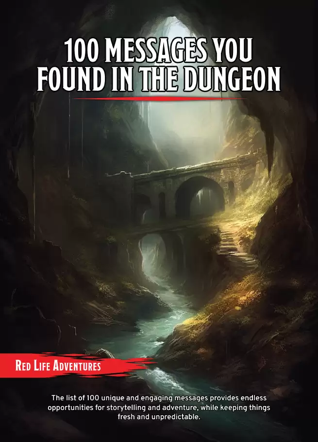 D100 MESSAGES YOU FOUND IN THE DUNGEON - Red-Life Adventures | DriveThruRPG