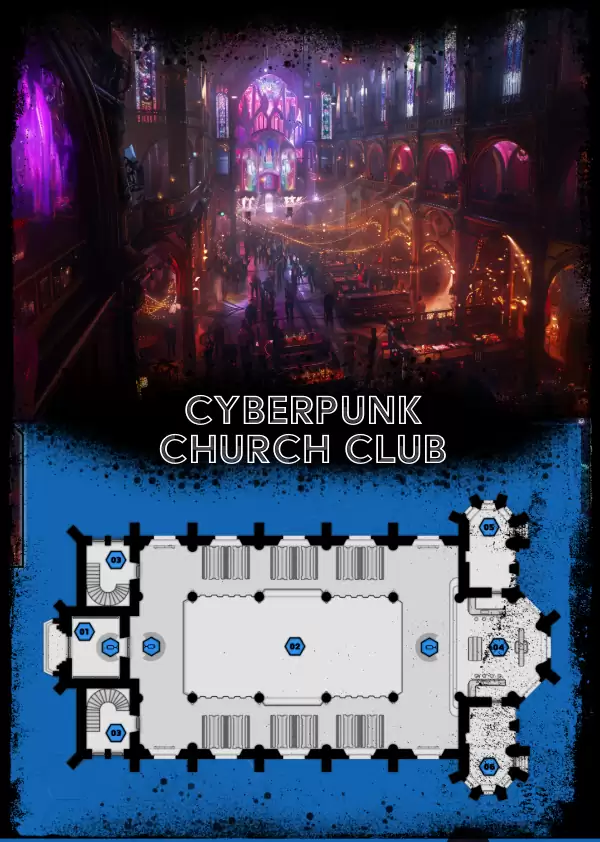 RPG Forge : Cyberpunk church club - RPG Forge | Cyberpunk | DriveThruRPG