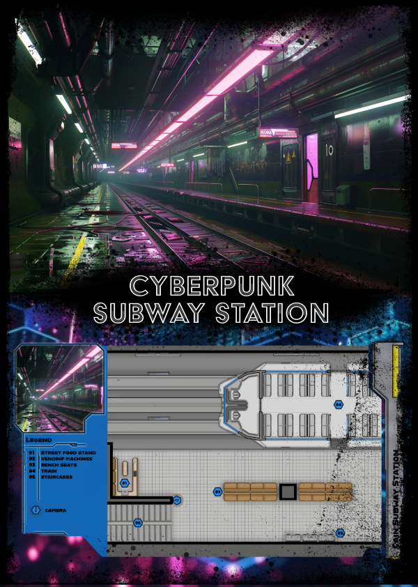 RPG Forge : cyberpunk subway station - RPG Forge | Cyberpunk | DriveThruRPG
