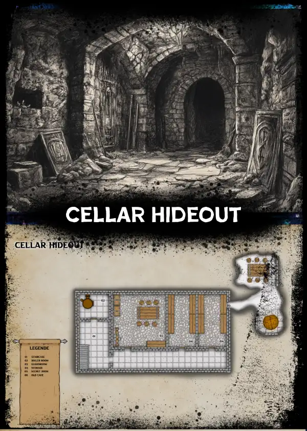 RPG Forge : cellar hideout - RPG Forge | Fantasy Maps | DriveThruRPG