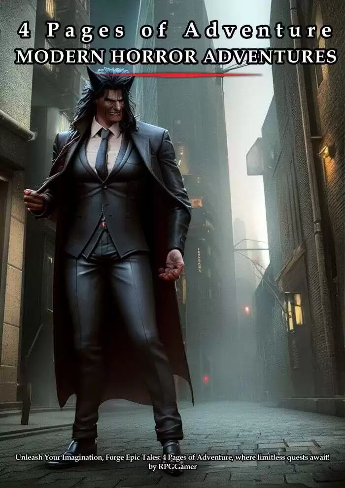 4 Pages of Adventure: Modern Horror Adventures - RPGGamer | Pages of ...