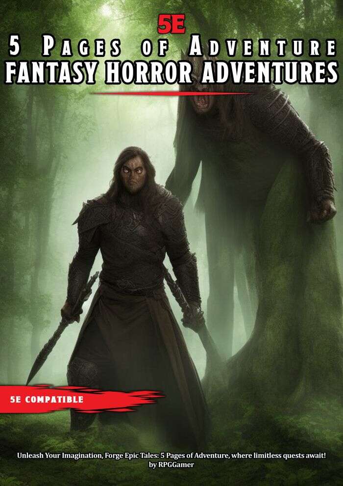 5 Pages of Adventure: Fantasy Horror Adventures - RPGGamer | DriveThruRPG