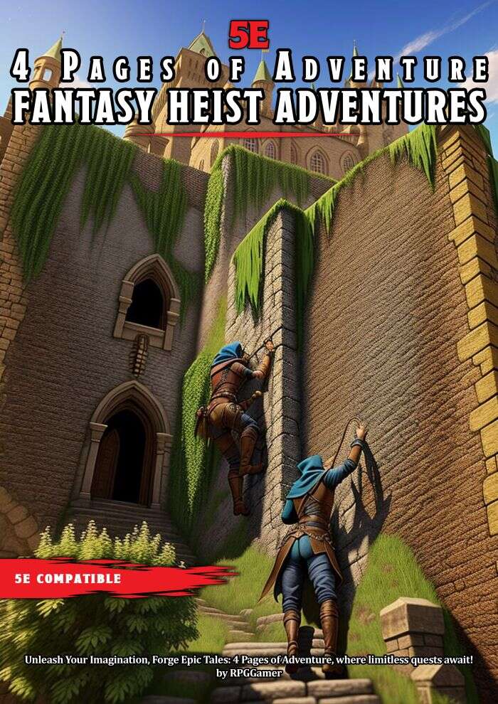 4 Pages of Adventure: Fantasy Heist Adventures - RPGGamer | DriveThruRPG
