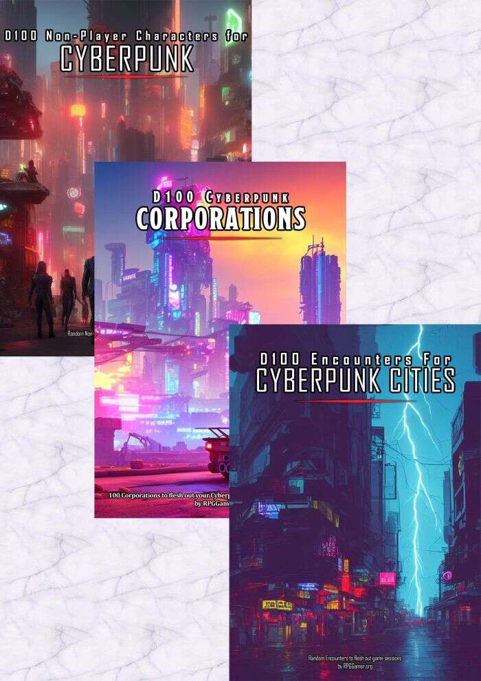 D100 Cyberpunk Bundle [BUNDLE] - RPGGamer | DriveThruRPG
