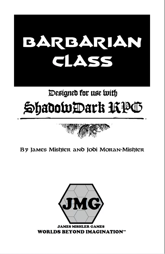 Barbarian Class - A Shadowdark Supplement - James Mishler Games ...