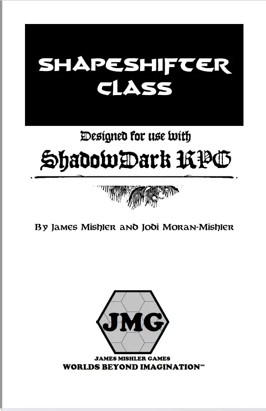 Shapeshifter Class -- A Shadowdark Supplement - James Mishler Games ...
