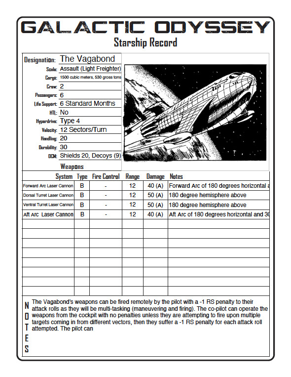 Galactic Odyssey Fillable Form Starship Record - Keck Publishing | 4C ...