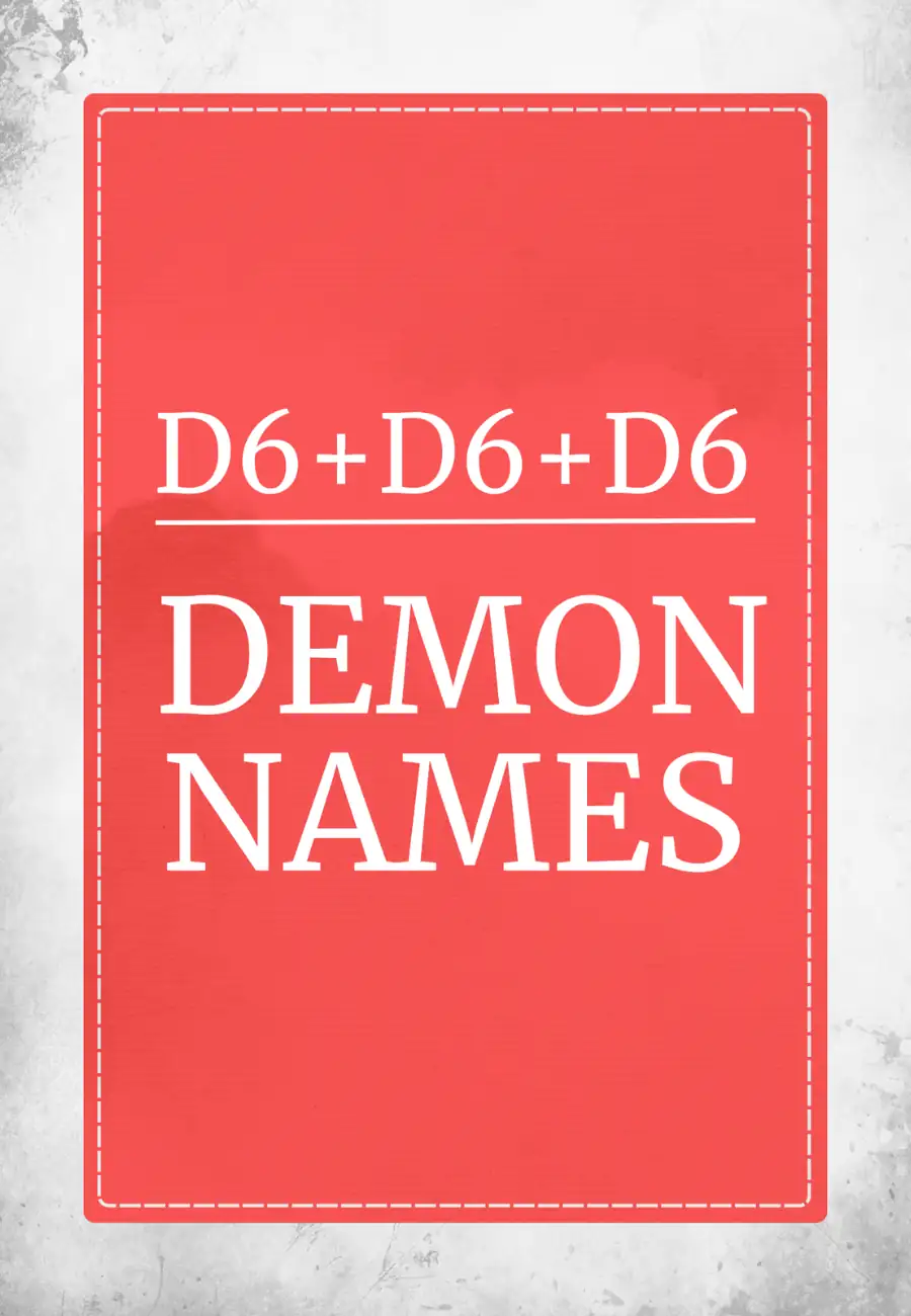 D6+D6+D6 Demon Names - Wytchin Hour | DriveThruRPG