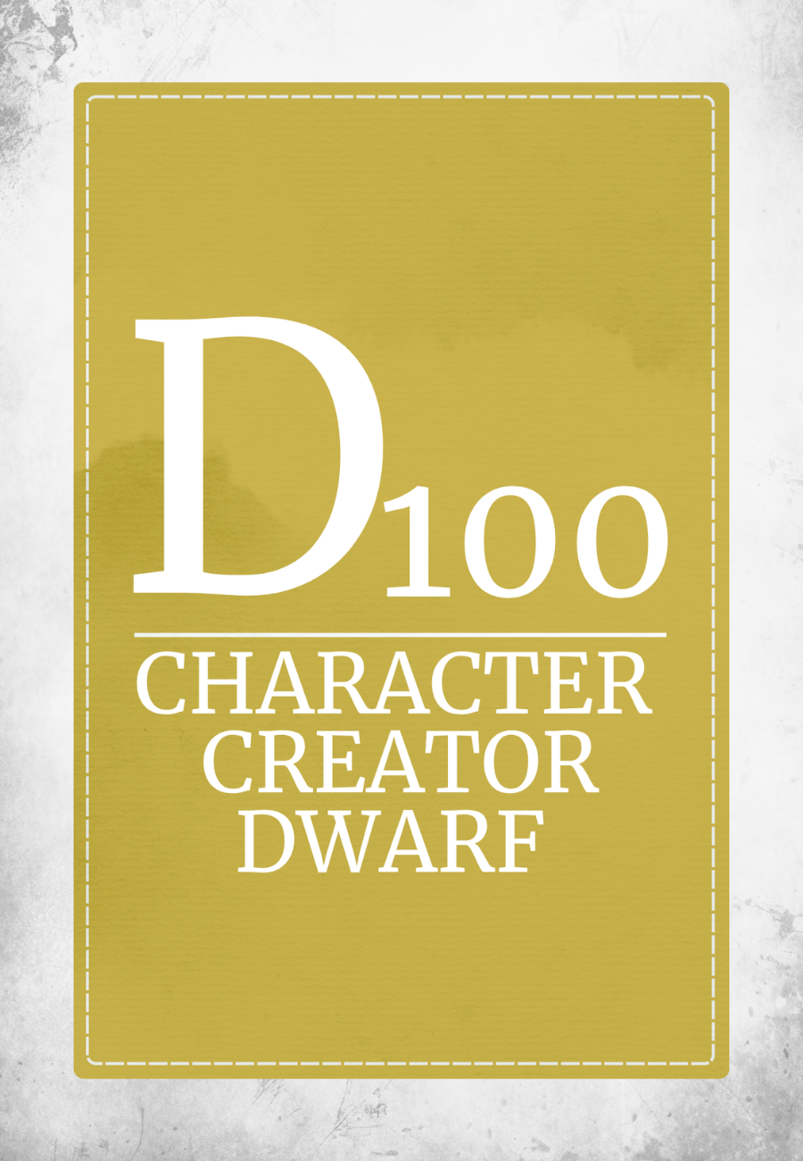 D100 Character Creator: Dwarf - Wytchin Hour | DriveThruRPG