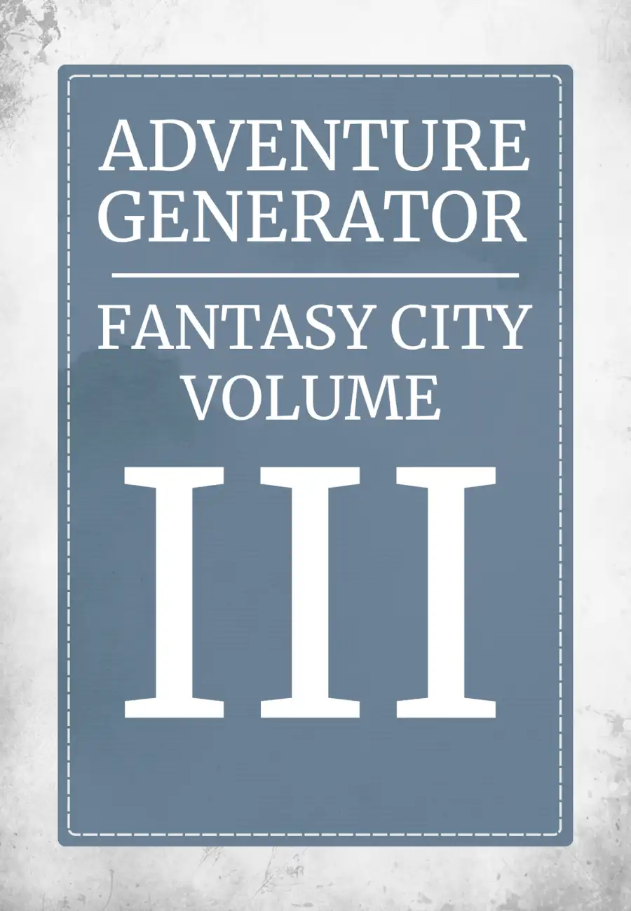 Adventure Generator Fantasy City Volume III - Wytchin Hour | DriveThruRPG