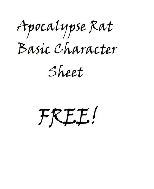 Apocalypse Rat Basic Character Sheet BETA - Thomas Scott Ingle Presents ...