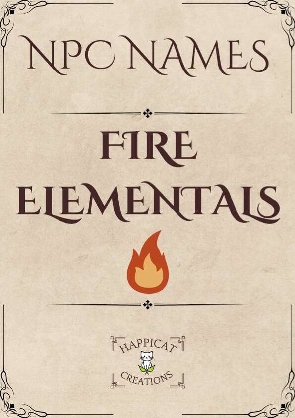 Fire Elemental NPC Name and Image Collection - Happicat Creations | NPC Name and Image ...