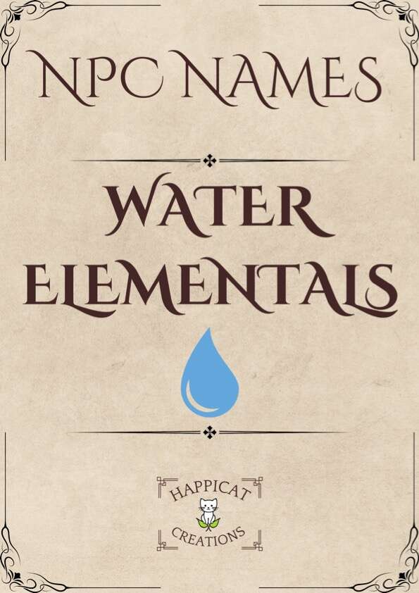 Water Elemental NPC Name and Image Collection - Happicat Creations ...