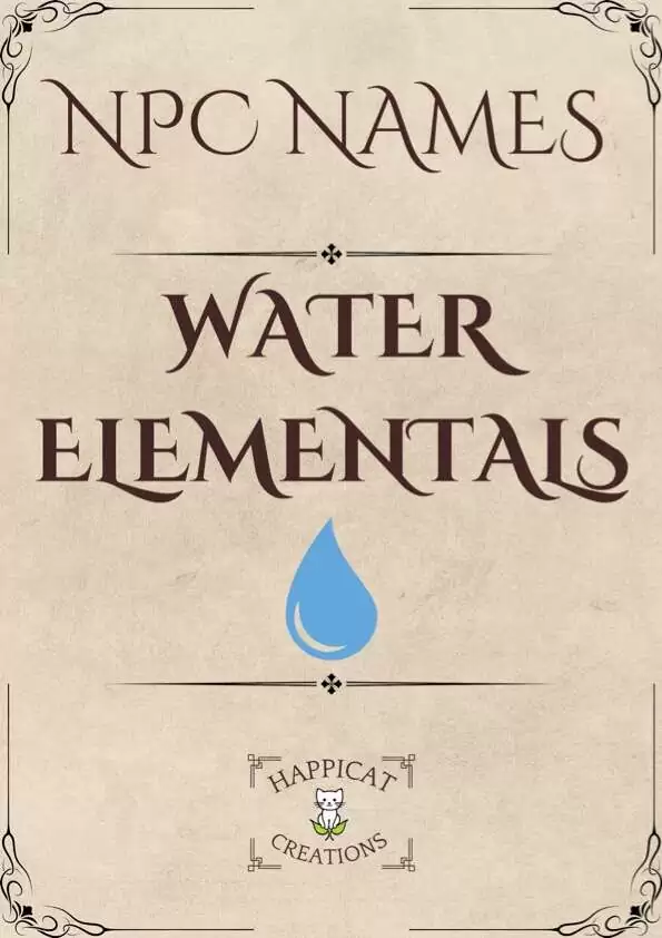 Water Elemental NPC Name and Image Collection - Happicat Creations ...