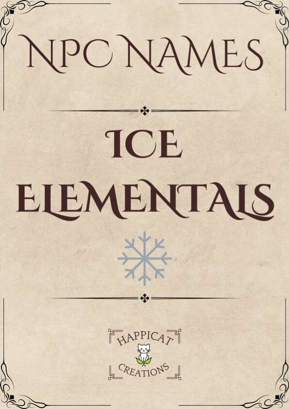 Ice Elemental NPC Name and Image Collection - Happicat Creations | NPC ...