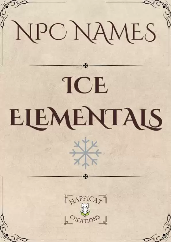Ice Elemental NPC Name and Image Collection - Happicat Creations | NPC ...