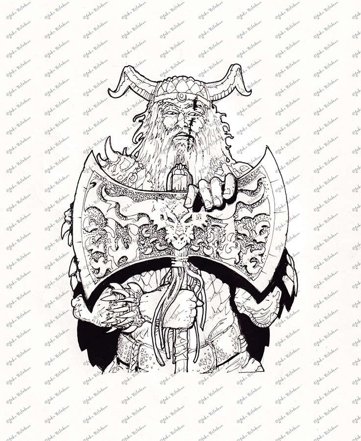 Barbarian Character Portrait Art - John Bilodeau Stock Art | DriveThruRPG