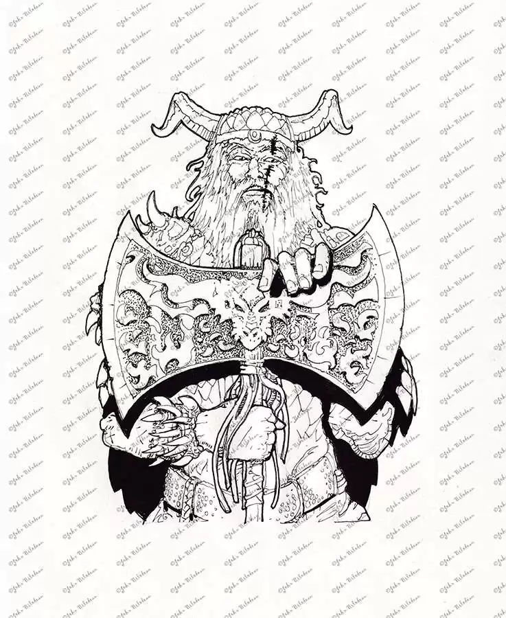 Barbarian Character Portrait Art - John Bilodeau Stock Art | DriveThruRPG