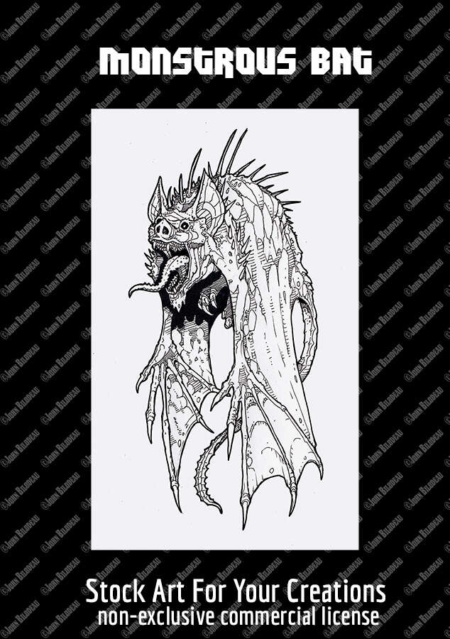 Monstrous Bat Stock Art - John Bilodeau Stock Art | DriveThruRPG