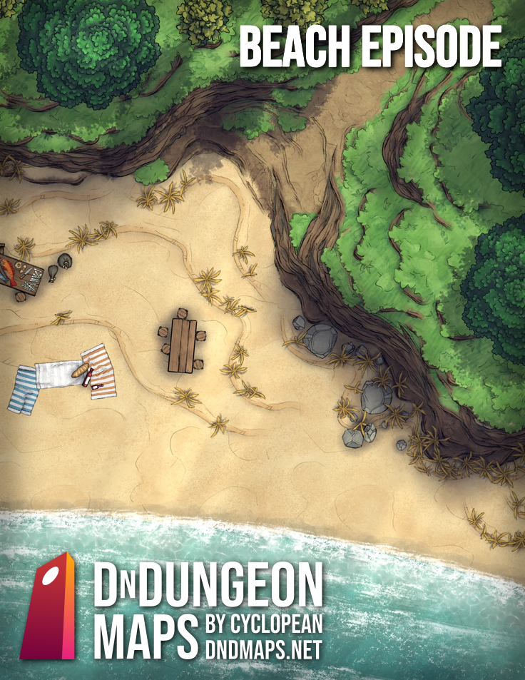Beach Episode - D&D Battlemap Map Pack - Cyclopean | DriveThruRPG