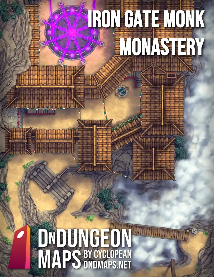Iron Gate Monk Monastery Map Pack - Cyclopean | DriveThruRPG