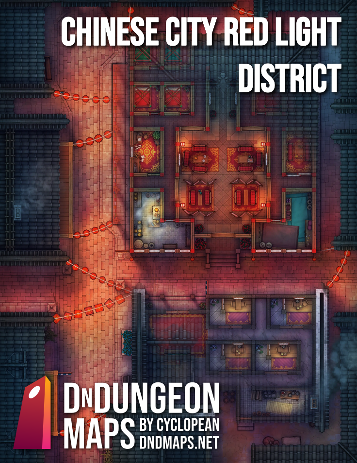 Chinese City Red Light District - D&D Battlemap Map Pack - Cyclopean ...