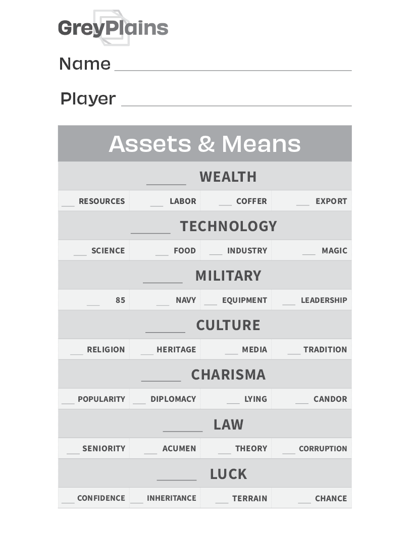 Beigeplains Character and BLR Sheets - Greyplains | DriveThruRPG