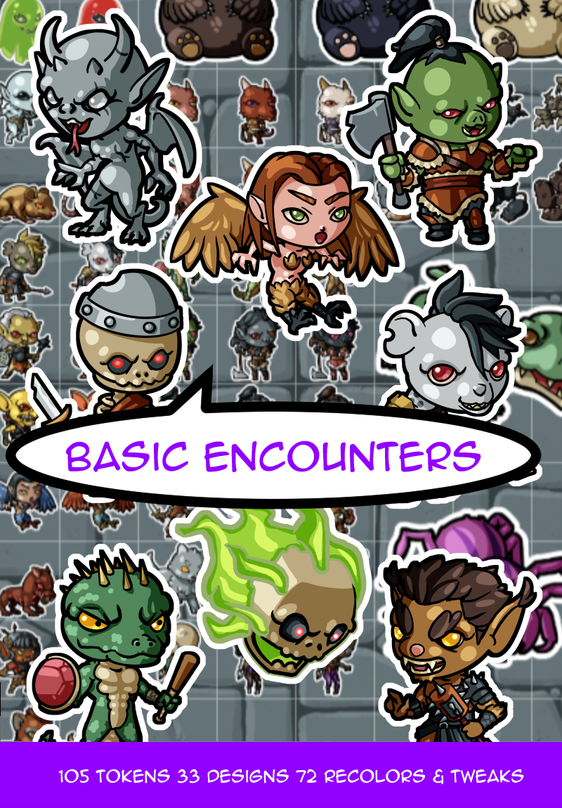 Basic Encounter Tokens - coyotegrey | DriveThruRPG