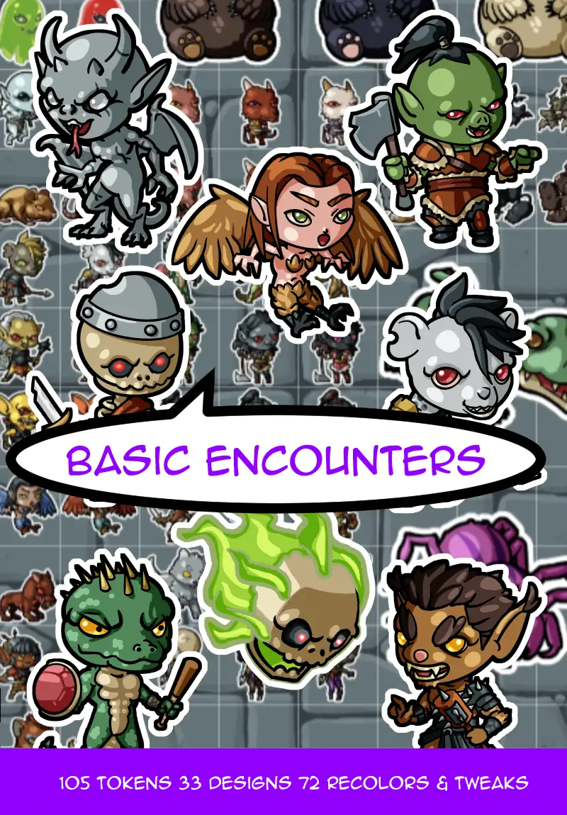 Basic Encounter Tokens - coyotegrey | DriveThruRPG