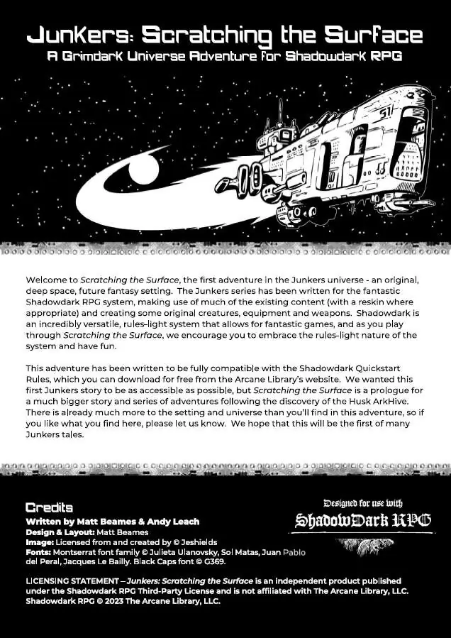 Junkers: Scratching the Surface - Matt Beames | DriveThruRPG