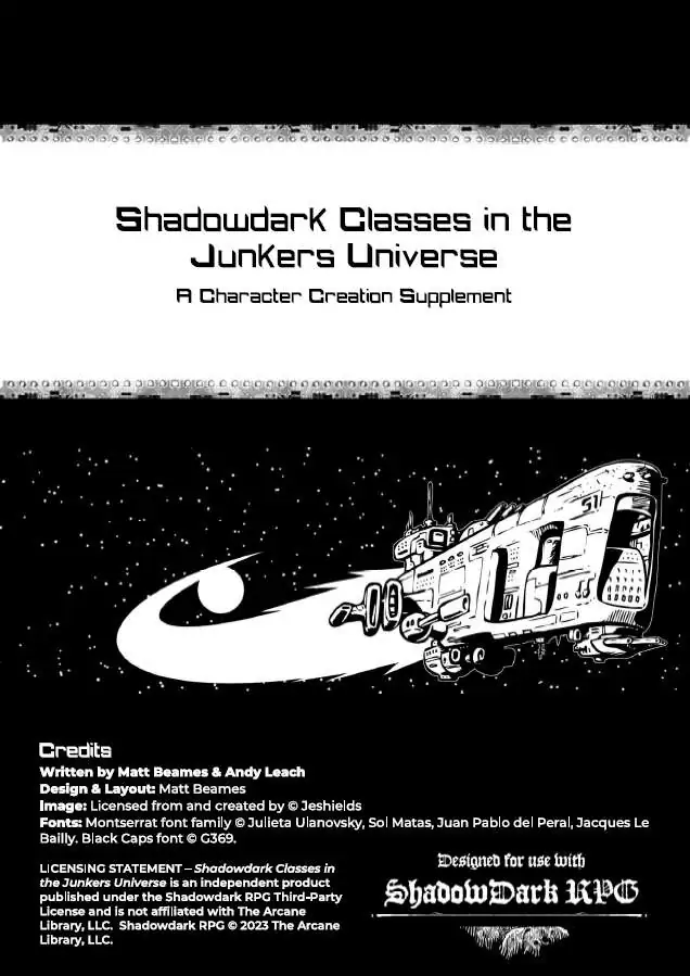 Shadowdark Classes in the Junkers Universe - A Character Creation ...