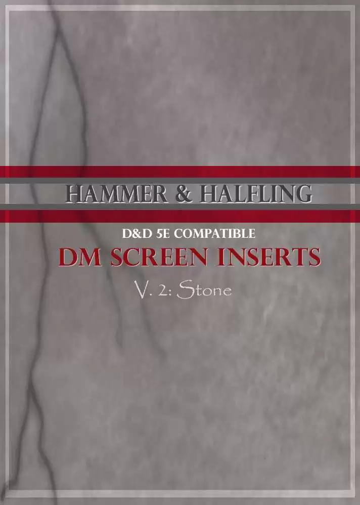 Landscape DM Screen Inserts - V.2, Stone (5E) - Hammer + Halfling ...