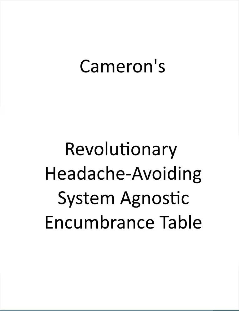 System Agnostic Encumbrance Table - Omnifex | DriveThruRPG