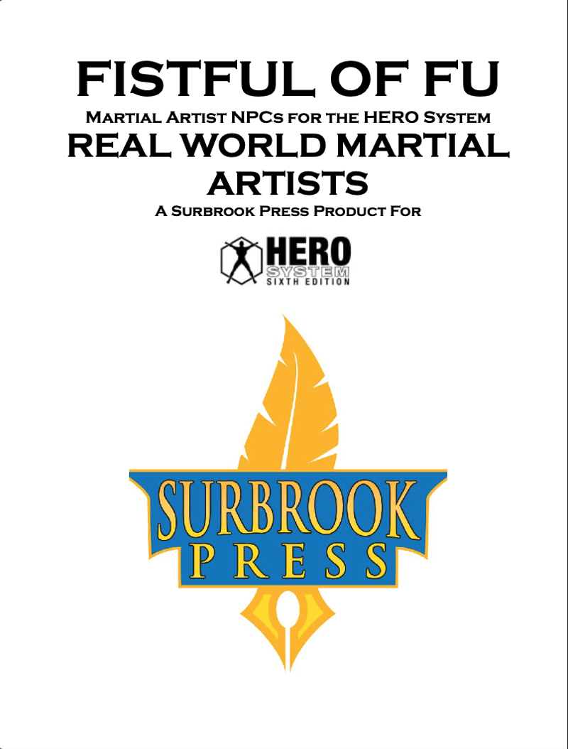Real World Martial Artist (HERO 6e) - Surbrook Press | DriveThruRPG