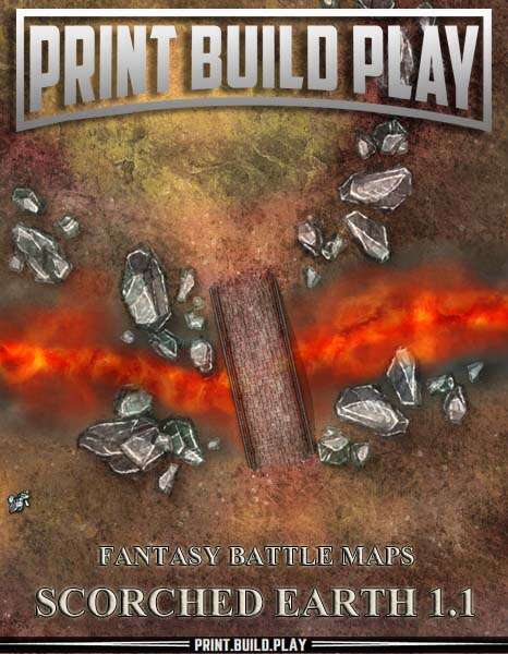 Battle map - SCORCHED EARTH 1.1 - Print Build Play | Maps | DriveThruRPG