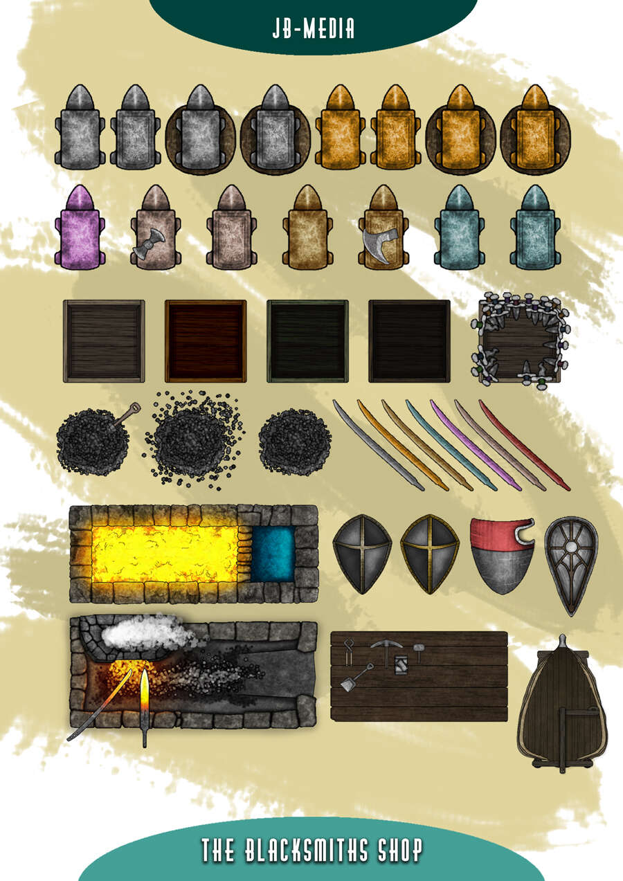 The Blacksmith - Asset Pack - JB-Media | DriveThruRPG