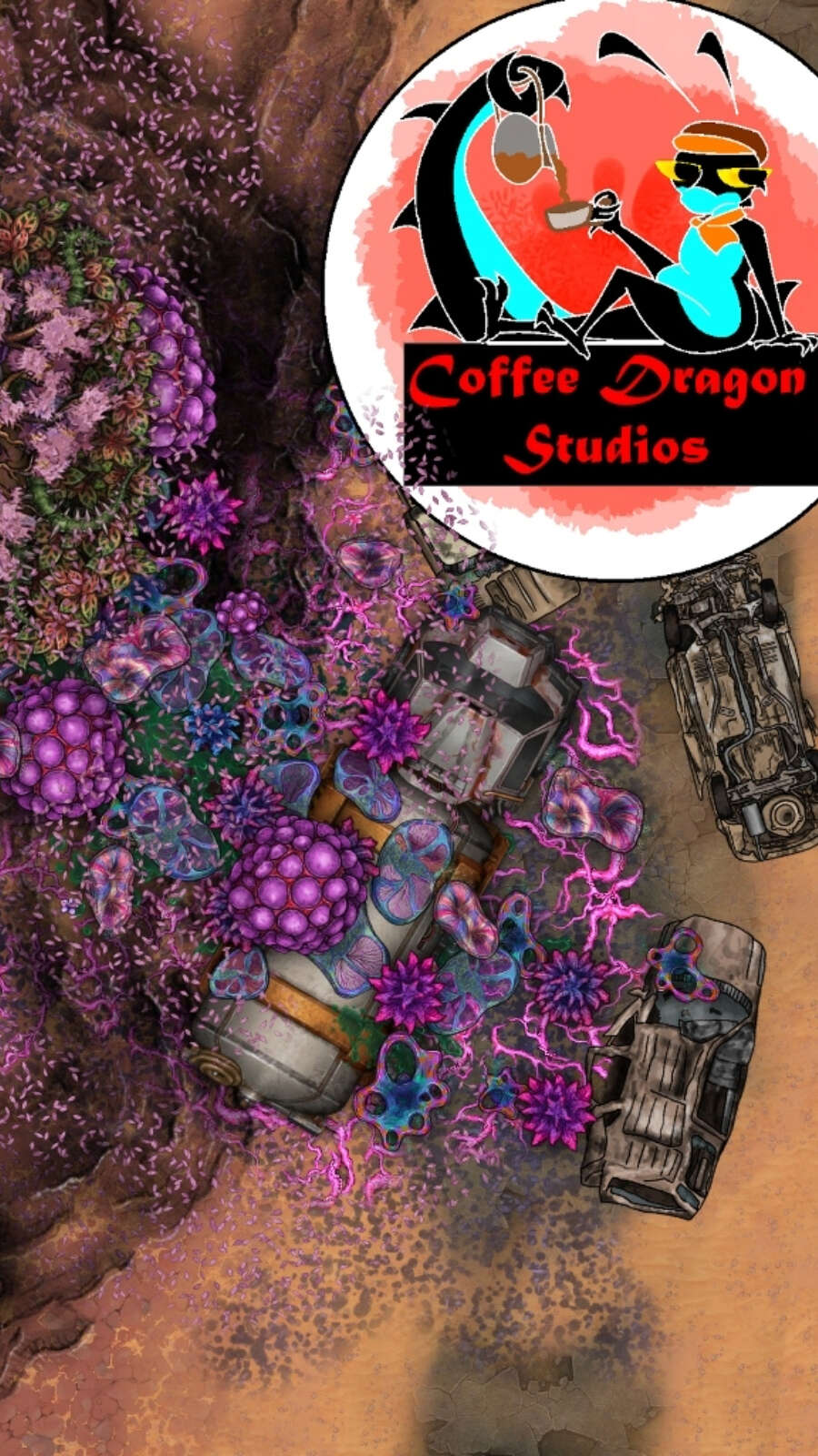 Lethal Oasis - 24x24 Post-Apocalyptic Battlemap - Lair of the Coffee Dragon | DriveThruRPG